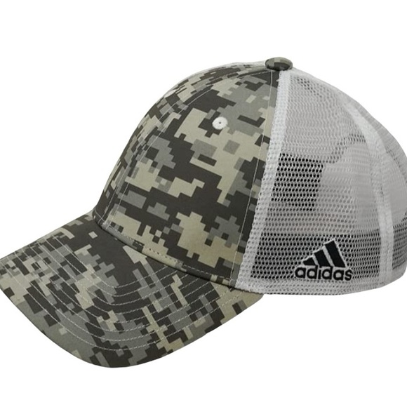 adidas | Accessories | Adidas Mesh Back Trucker Hat Cap Digital Camo ...